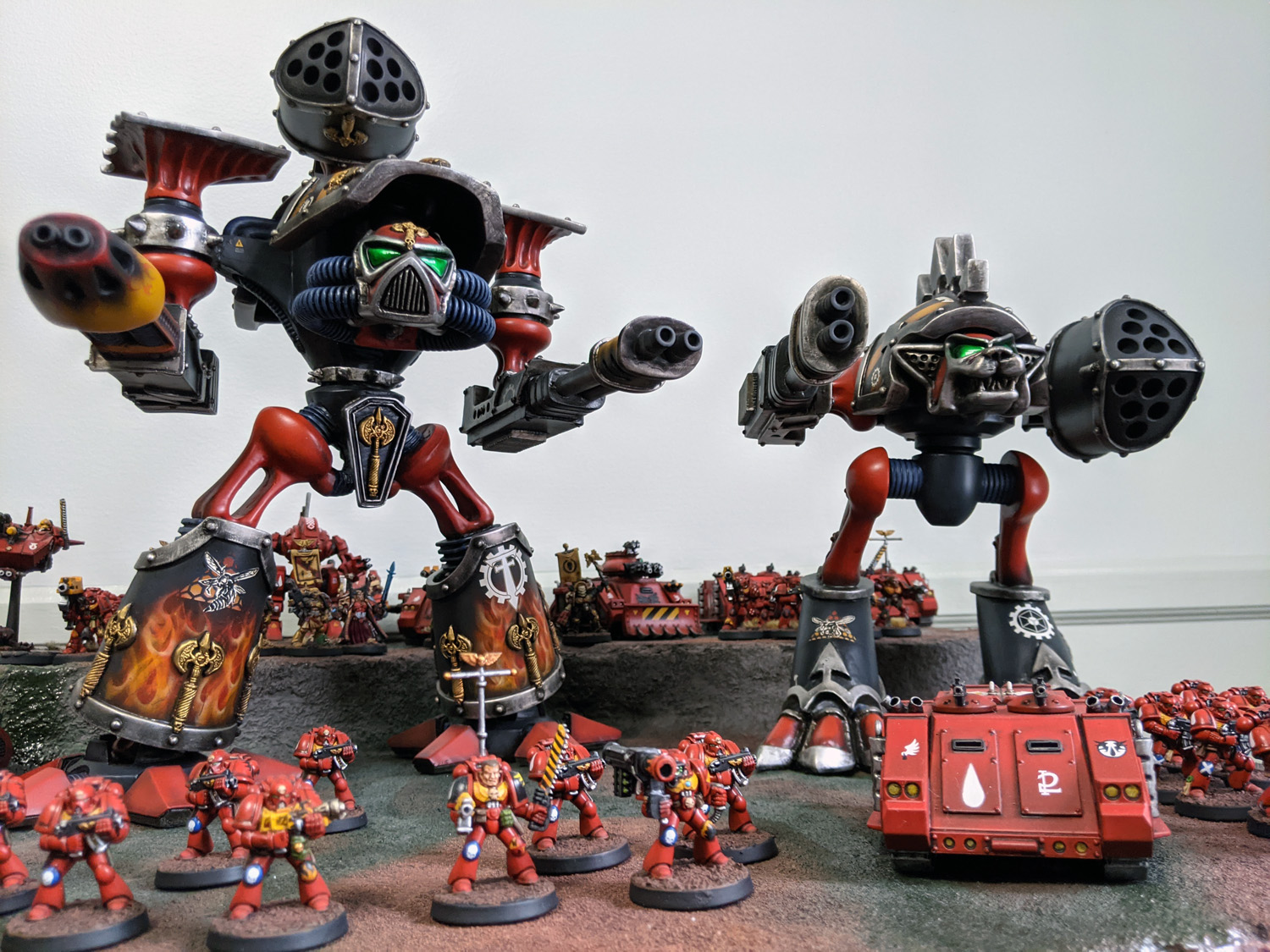 Warhammer 40k Armorcast Reaver and Warhound Titans, Legio Ignatum (Fire ...
